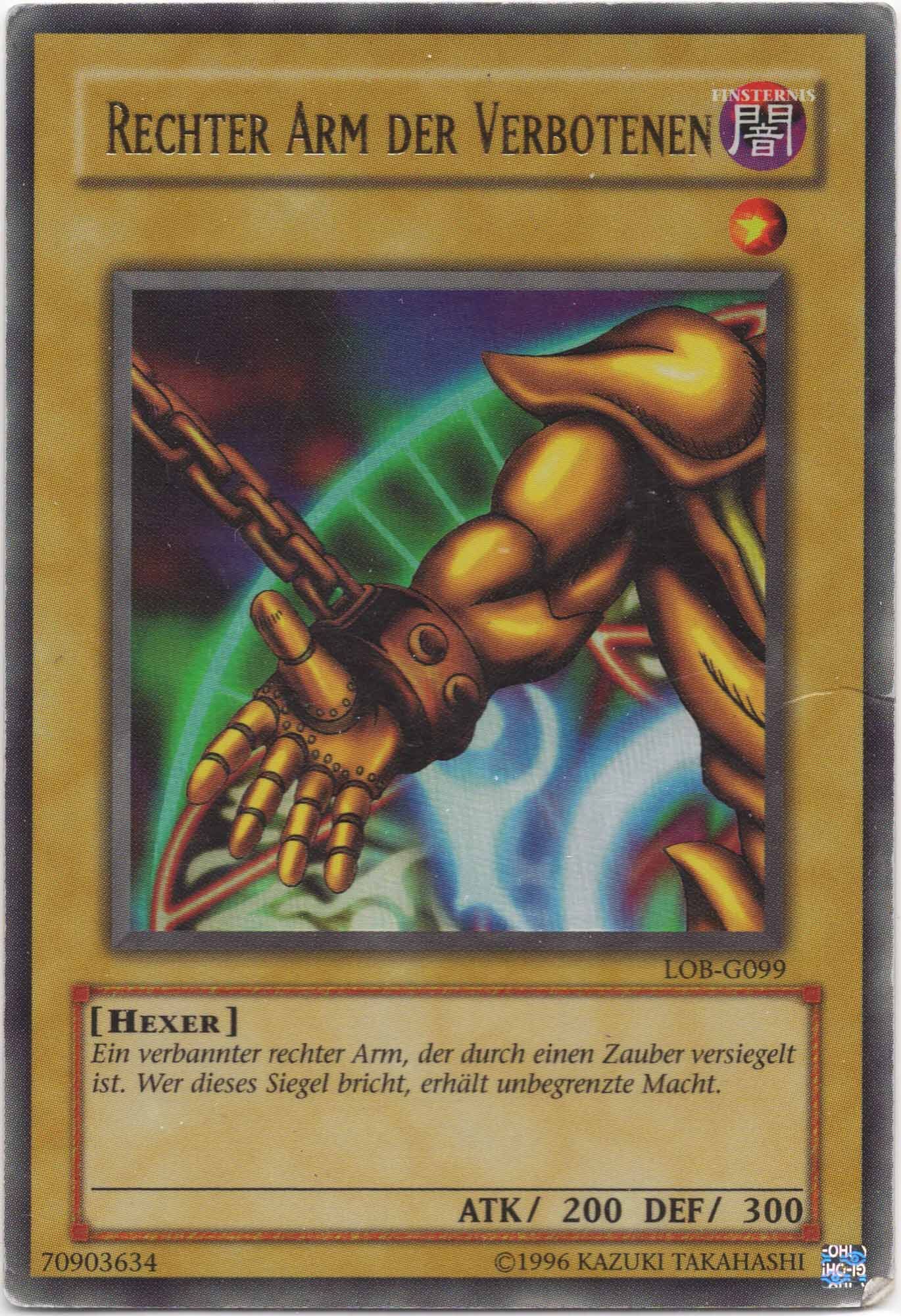 Rechter Arm der Verbotenen - LOB-G099 - Ultra Rare - Moderately Played ...