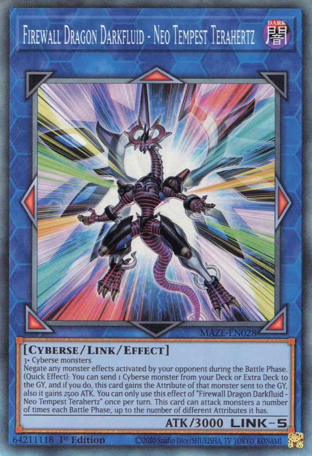 Firewall Dragon Darkfluid - Neo Tempest Terahertz - MAZE-EN028 - Collectors Rare - 1. Auflage ...
